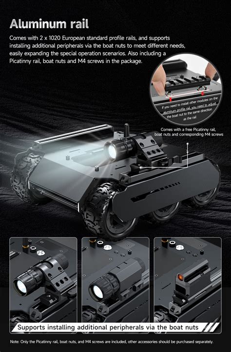 Flexible And Expandable 6x4 Off Road UGV With Extension Rails And