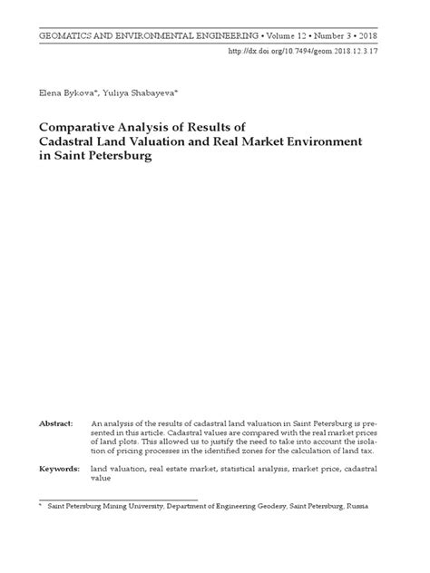 comparative analysis of results of pdf pdf real estate appraisal regression analysis