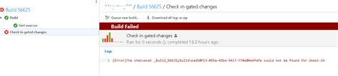 Tfs 2015 TFS Gated Checkin Fails When Checking In The Changeset After