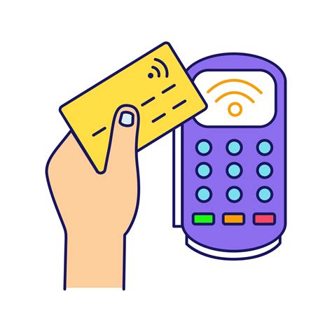Payment Terminal Color Icon Pos Terminal Nfc Payment Contactless Transaction Near Field