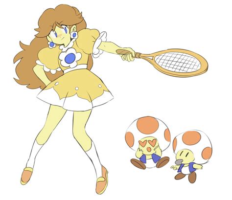 Princess Daisy Toad Red Toad And Tennis Daisy Mario And 2 More Drawn By Jetojetopyon