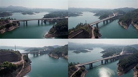 彭坑龙江大桥龙川枫树坝大桥视频素材下载