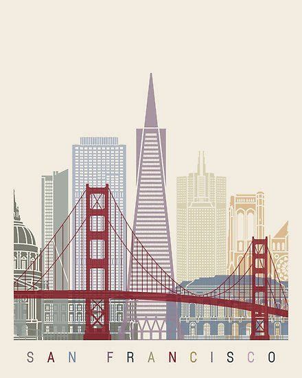 San Francisco Skyline Poster Canvas Print By Paul Rommer San