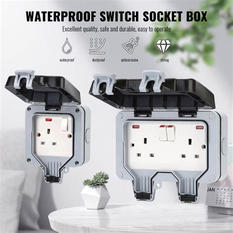 Weatherproof Cover Waterproof Cover Ip66 With 13a Socket Neon Wall Switch Single Double