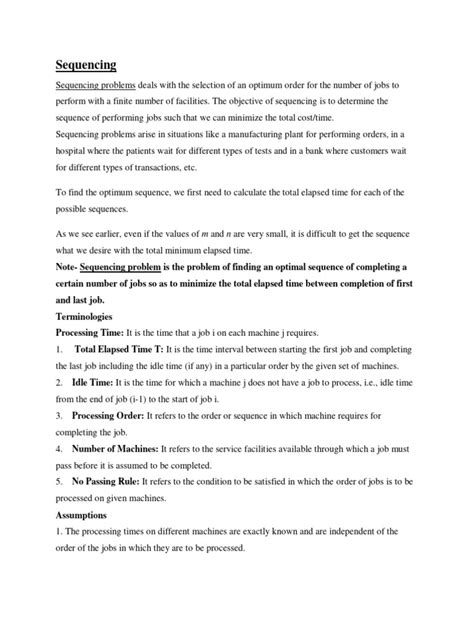 Sequencing And Queue Theory Pdf Applied Mathematics