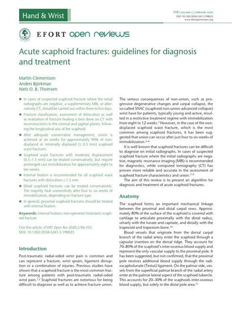Scaphoid Fractures Download Free Pdf Joints Limbs Anatomy