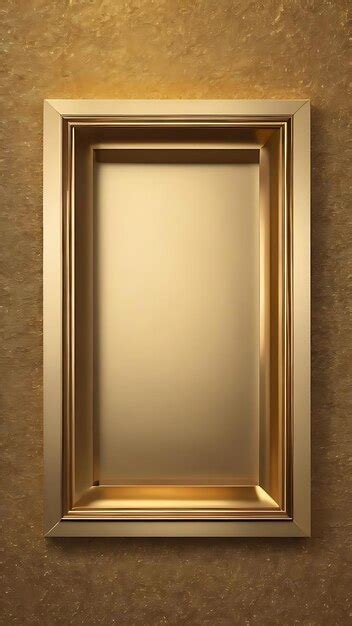 Premium Photo Golden Rectangular Frame On An Abstract Background
