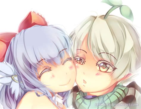 Safebooru 1boy 1girl Blush Bow Cheek To Cheek Closed Eyes Closed