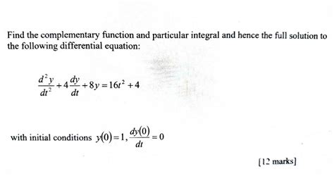 Solved Find The Complementary Function And Particular Chegg