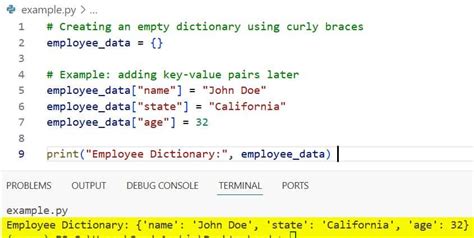 Create An Empty Dictionary In Python