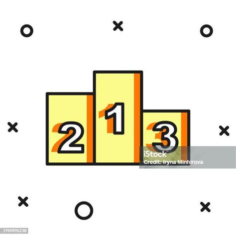 채워진 개요 상 스포츠 우승자 연단 아이콘 절연 통하고 있는 백색 배경 그림자가 있는 평면으로 채워진 윤곽선 스타일입니다 벡터 1위에 대한 스톡 벡터 아트 및 기타 이미지