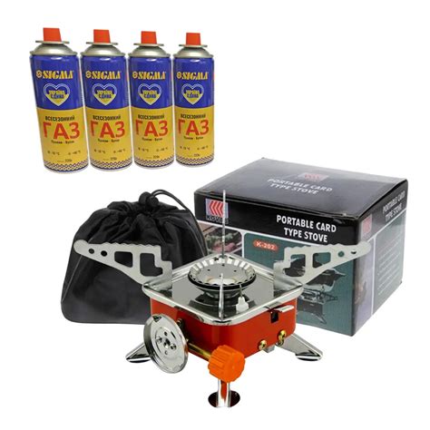 ᐉ Горелка газовая Kovar K 202 туристическая с пьезоподжигом 4 баллона