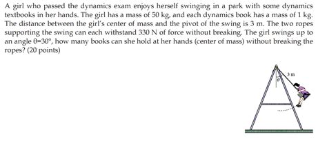 Solved A Girl Who Passed The Dynamics Exam Enjoys Herself Chegg Com