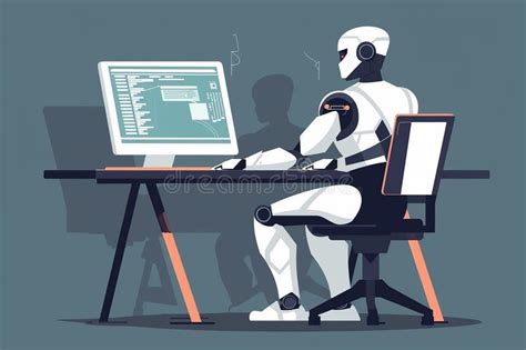 Flat Illustration Of Automated Job Technology Concept Showcasing Robotics And Ai In Modern