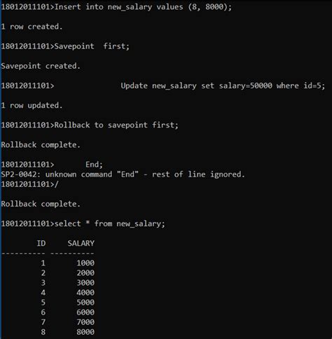 Practicals Of Rollback Commit And Cursor Programs