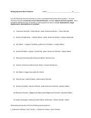WRITING EQUATIONS WORD PROBLEMS Pdf Writing Equation Word Problems Name Use The Following