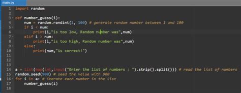67 Lab Guess The Random Number Given The Code That Reads A List Of