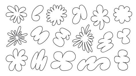 Premium Vector Abstract Set Linear Retro Groovy Shapes On A White