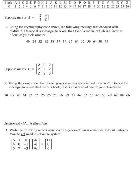 Solved Suppose Matrix A Using The Cryptography Chegg Com