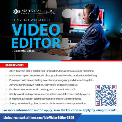 Videoeditor Adobecreativesuite Contentcreation Videoediting Careers Jobhiring Mark