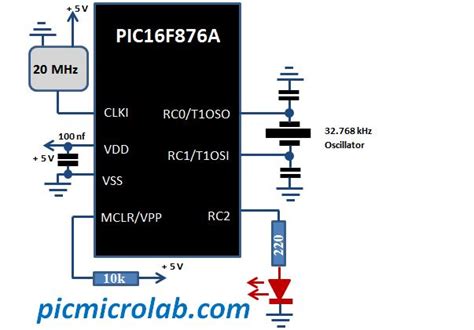 1hz Clock Generator Using Pic16f876 Microcontroller Based Projects