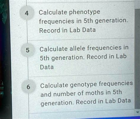 4 Calculate Phenotype Frequencies In 5th Generation Record In Lab Data