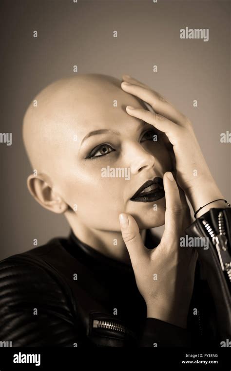 Beautiful Bald Lady Image Of Beautiful Bald Woman In Sportswear