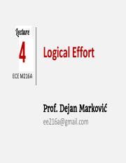 Lec Logical Effort pdf Logical Effort ECE M A Prof Dejan Marković ee a gmail com