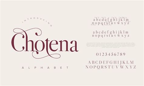 Premium Vector Chotena Premium Luxury Elegant Alphabet Letters And Numbers Elegant Wedding
