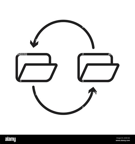 Synchronization Icon Black Line Art Vector In Black And White Outline Synchronization Icon Black Line Art Vector In Black And White Outline
