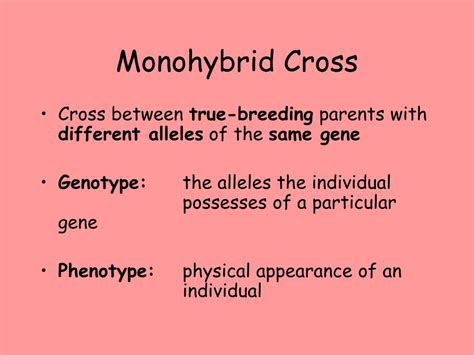 PPT Variation And The Monohybrid Cross PowerPoint Presentation Free Download ID