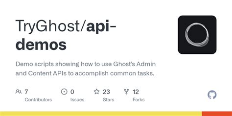 GitHub TryGhost Api Demos Demo Scripts Showing How To Use Ghost S Admin And Content APIs To