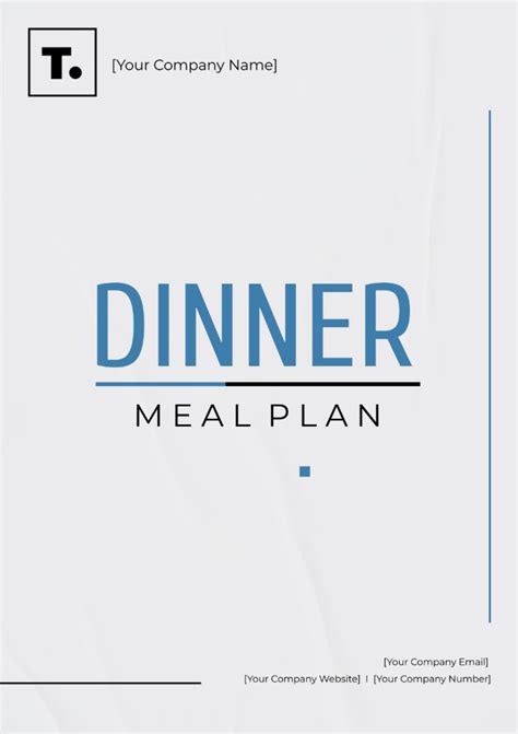 Free Dinner Meal Plan Template To Edit Online