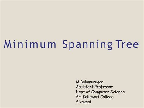 Minimum Spanning Tree Ppt