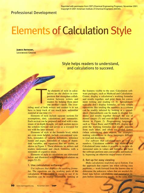 Pdf Elements Of Calculation Style