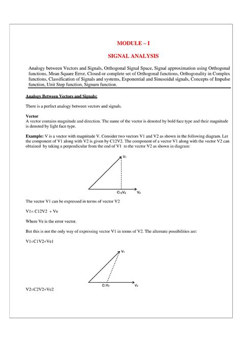 Signal Analysis Signals And Systems Studocu