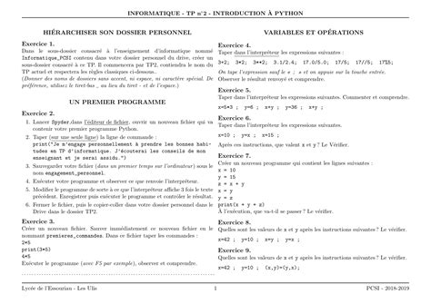 TP Introduction A Python