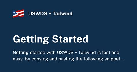 Getting Started Uswds Tailwind