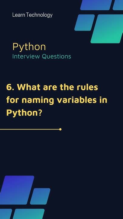 Rules For Naming Variables In Python Most Asked Python Interview