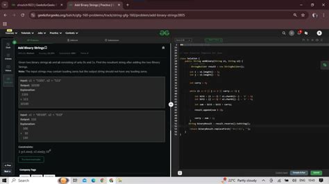 Shruti Chougale On Linkedin Geeksforgeeks Java Binaryaddition 160daysofcode Geekstreak2024