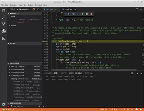 Debugger Local Variables Frozen After Go Panic · Issue 72426 · Microsoftvscode · Github