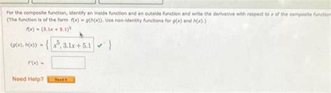 Solved For The Composite Function Identify An Inside