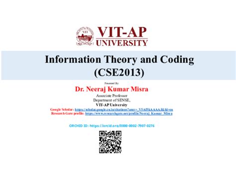 Pdf Information Theory And Coding