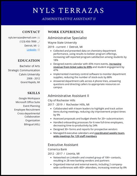 3 Administrative Assistant Ii Resume Examples For 2025