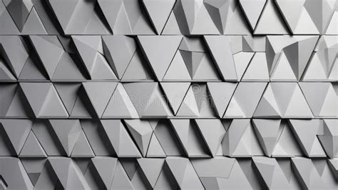 Geometric 3d Abstract Pattern With Interlocking Triangles In Monochromatic Shades Stock