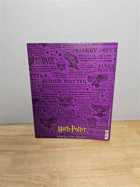 Vintage 2001 Warner Bros Harry Potter Owl Hedwig Purple 2 Ring Binder