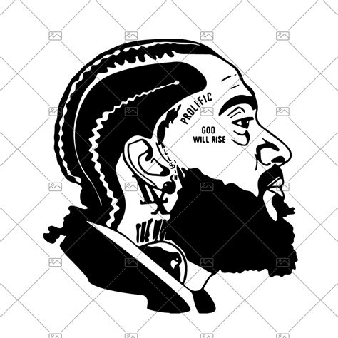 Nipsey Hussle Svg Portrait Rapper Svg Nipsey Rapper Svg Eps Png Cute Poster Svg Png