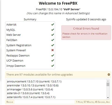 correct update freepbx 13 0 194 10 to freepbx 16 installation