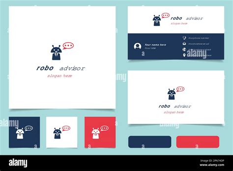 Robo Advisor Logo Design With Editable Slogan Branding Book And