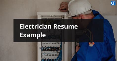 Electrician Resume Example Writing Guide Cresuma